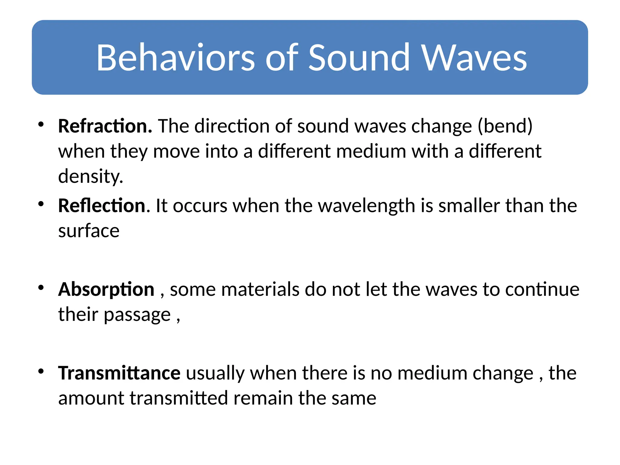 SOUNDWAVES What is sound wave Types of sound waves Sound waves properties Behaviors of sound ...