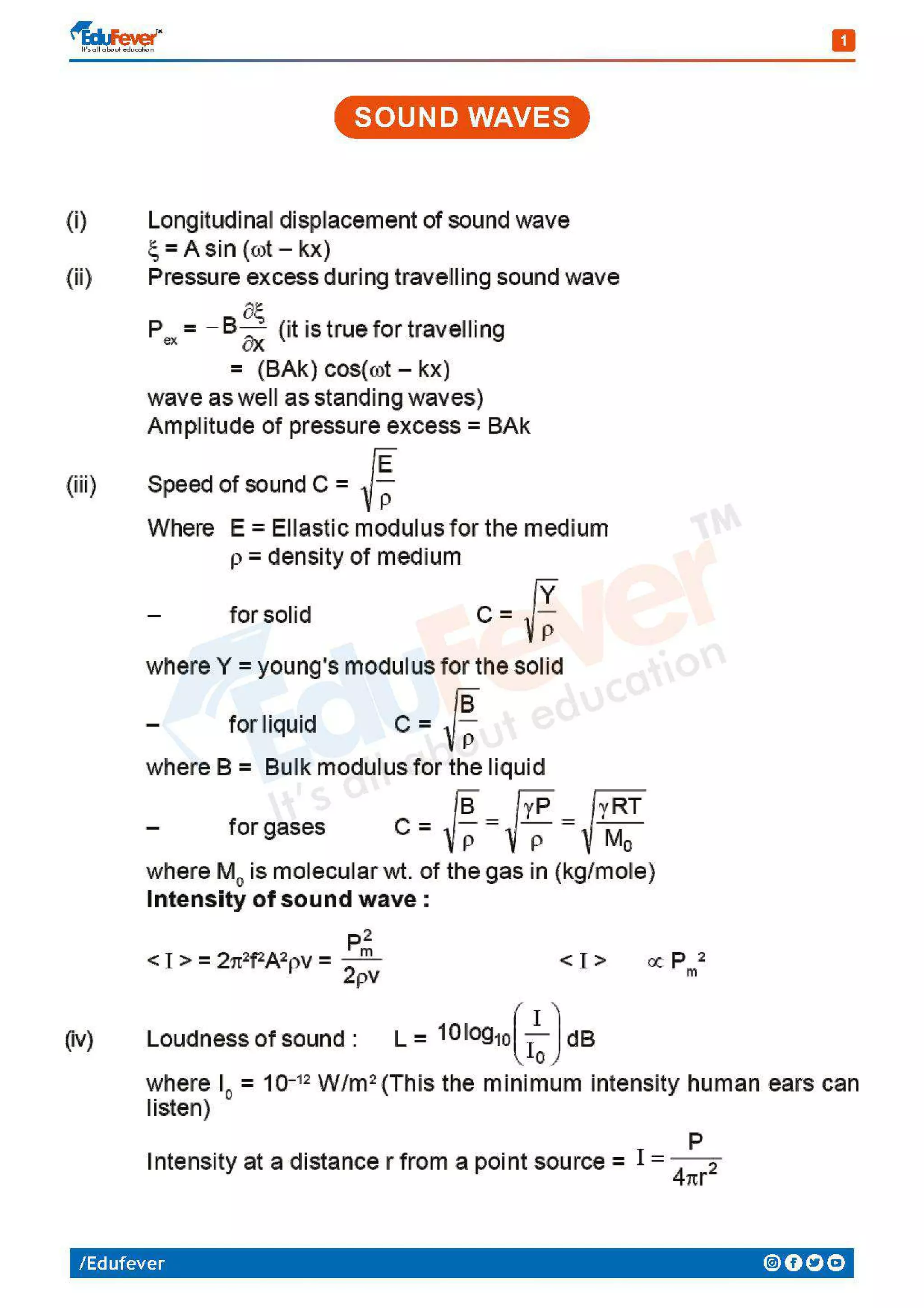 Sound Waves - Physics Revision Notes | PDF