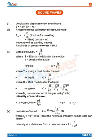 Sound Waves - Physics Revision Notes | PDF