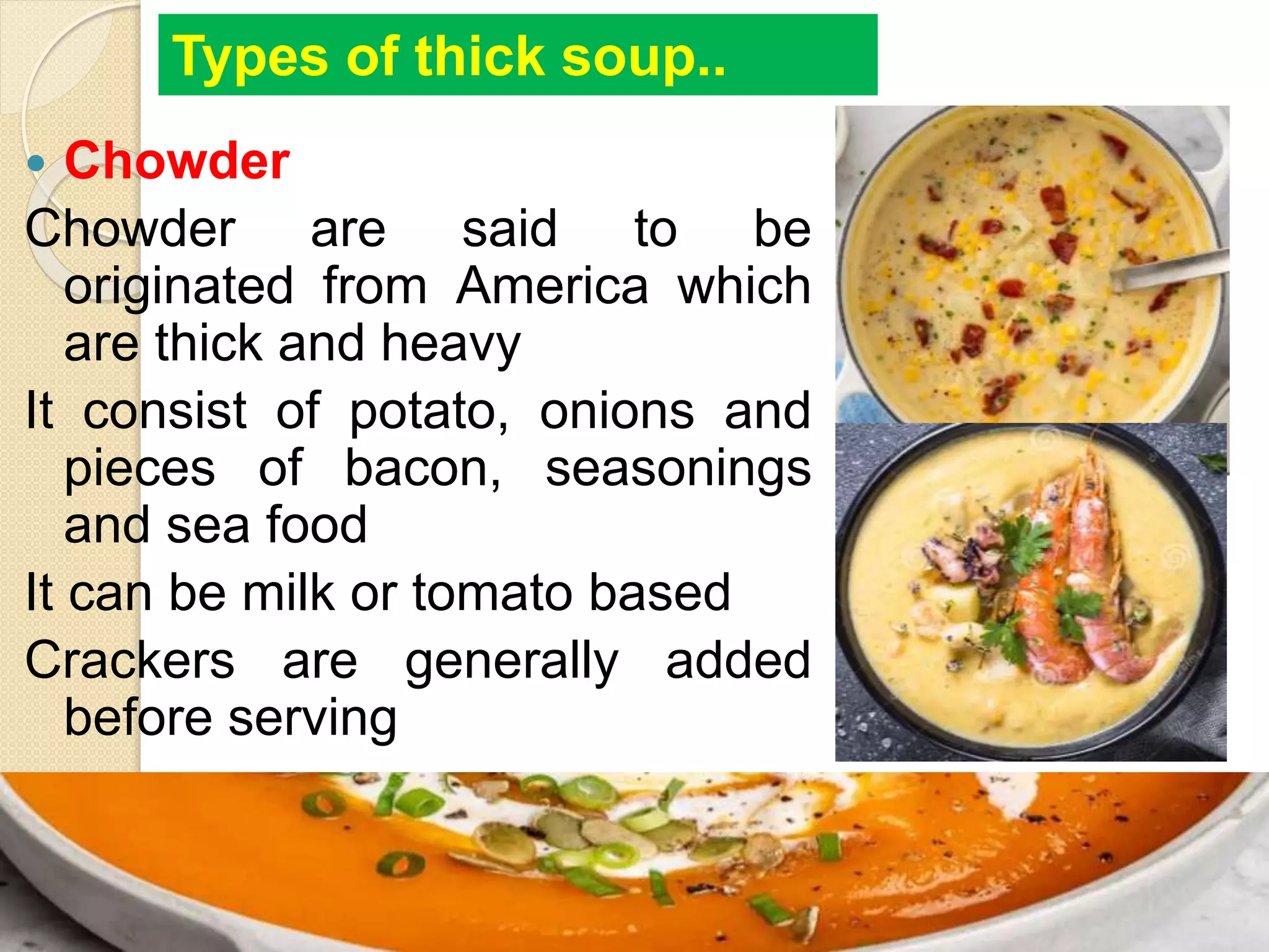 Soup AND ITS CLASSIFICATION | PPTX