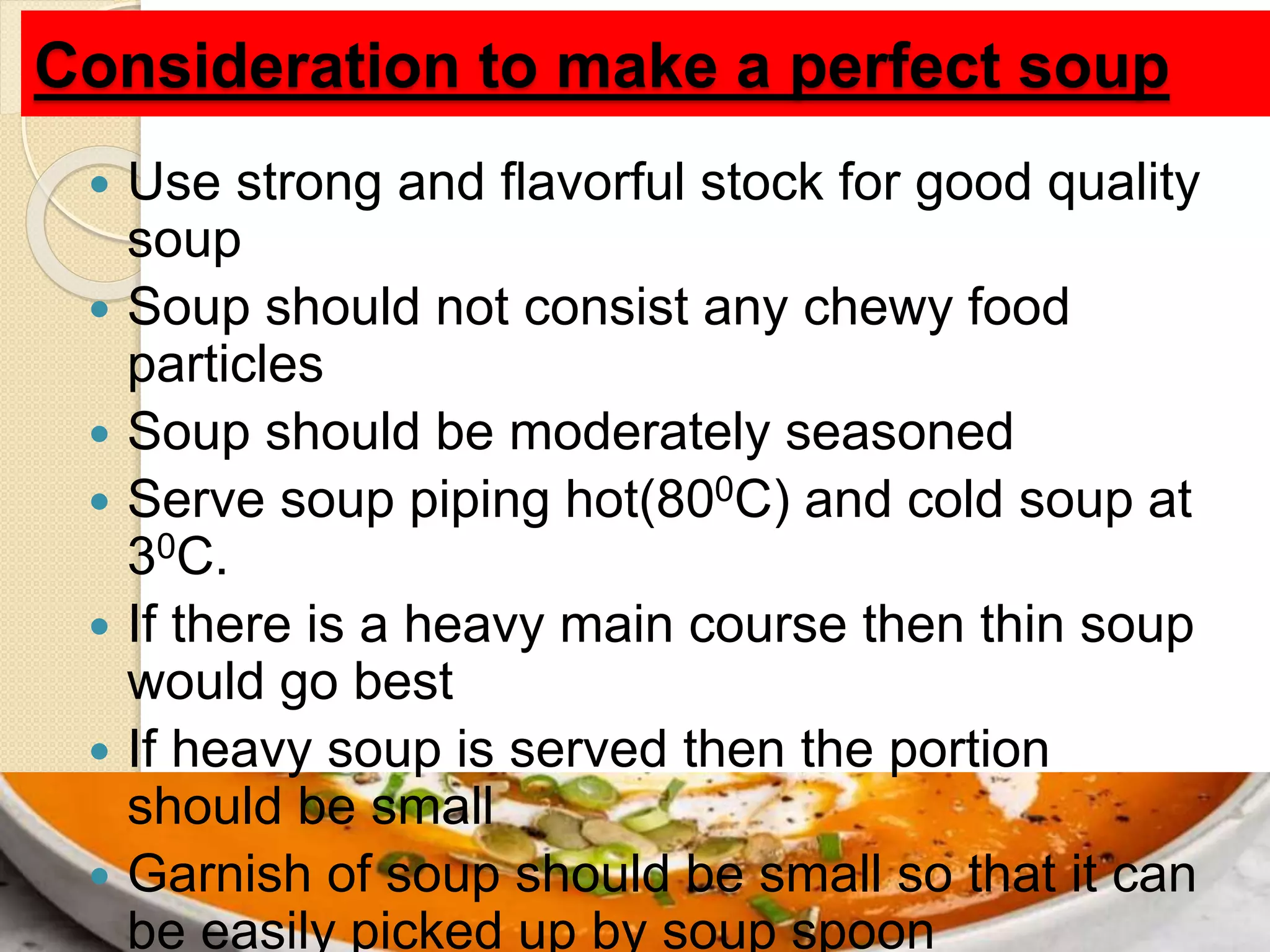 Soup AND ITS CLASSIFICATION | PPTX