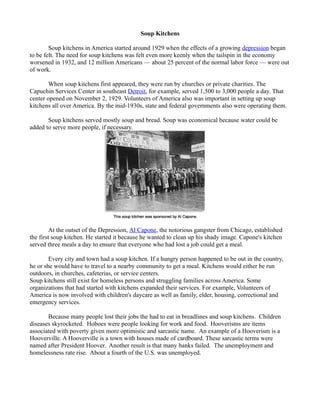 Soup Kitchens 1930s | DOC