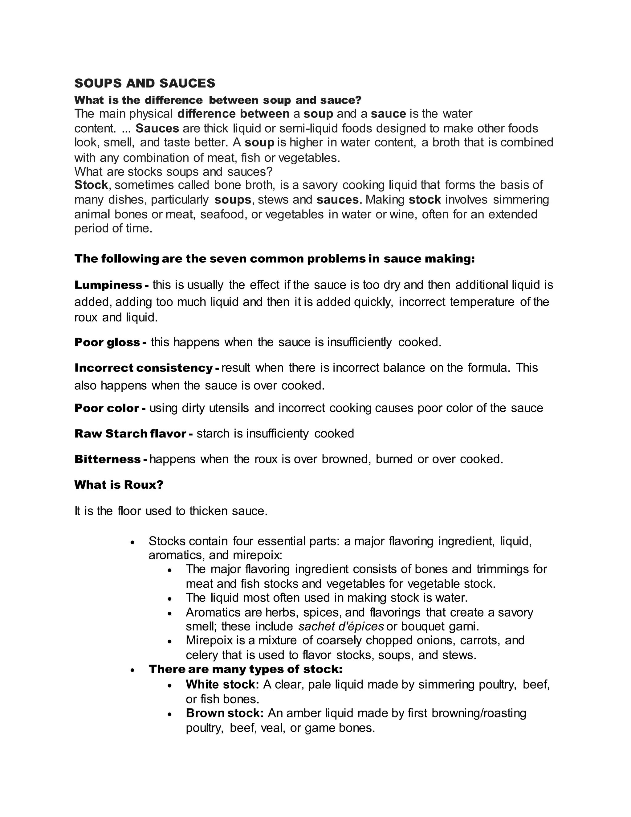 Soups and sauces doc | DOCX