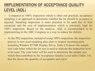 ACCEPTANCE SAMPLING | PPTX | Manufacturing Industry | Industries