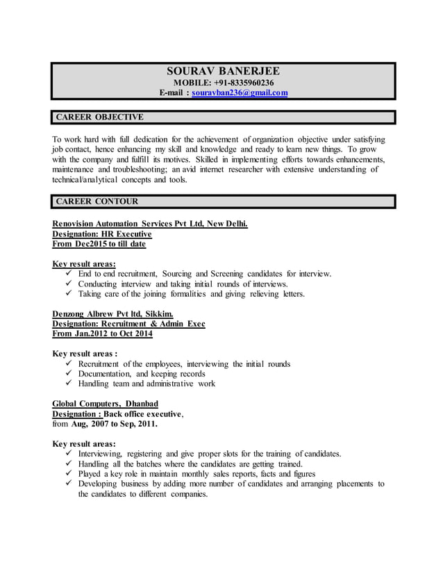Sourav banerjee cv | DOCX