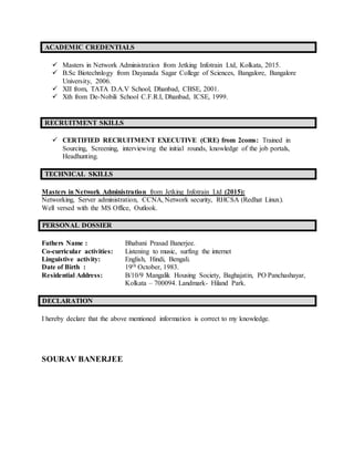 Sourav banerjee cv | DOCX