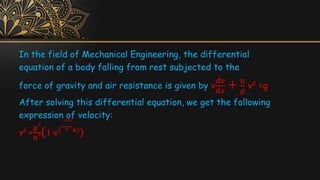 application of differential equation by saurav das | PPT