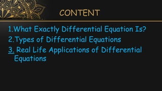 application of differential equation by saurav das | PPT