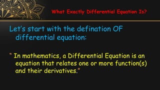 application of differential equation by saurav das | PPT