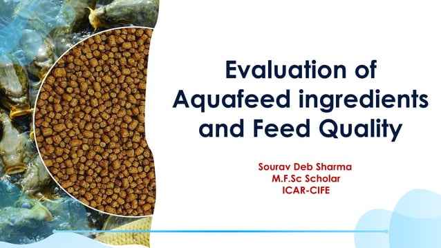 EVALUATION OF AQUAFEED INGREDIENTS AND FEED QUALITY | PPTX