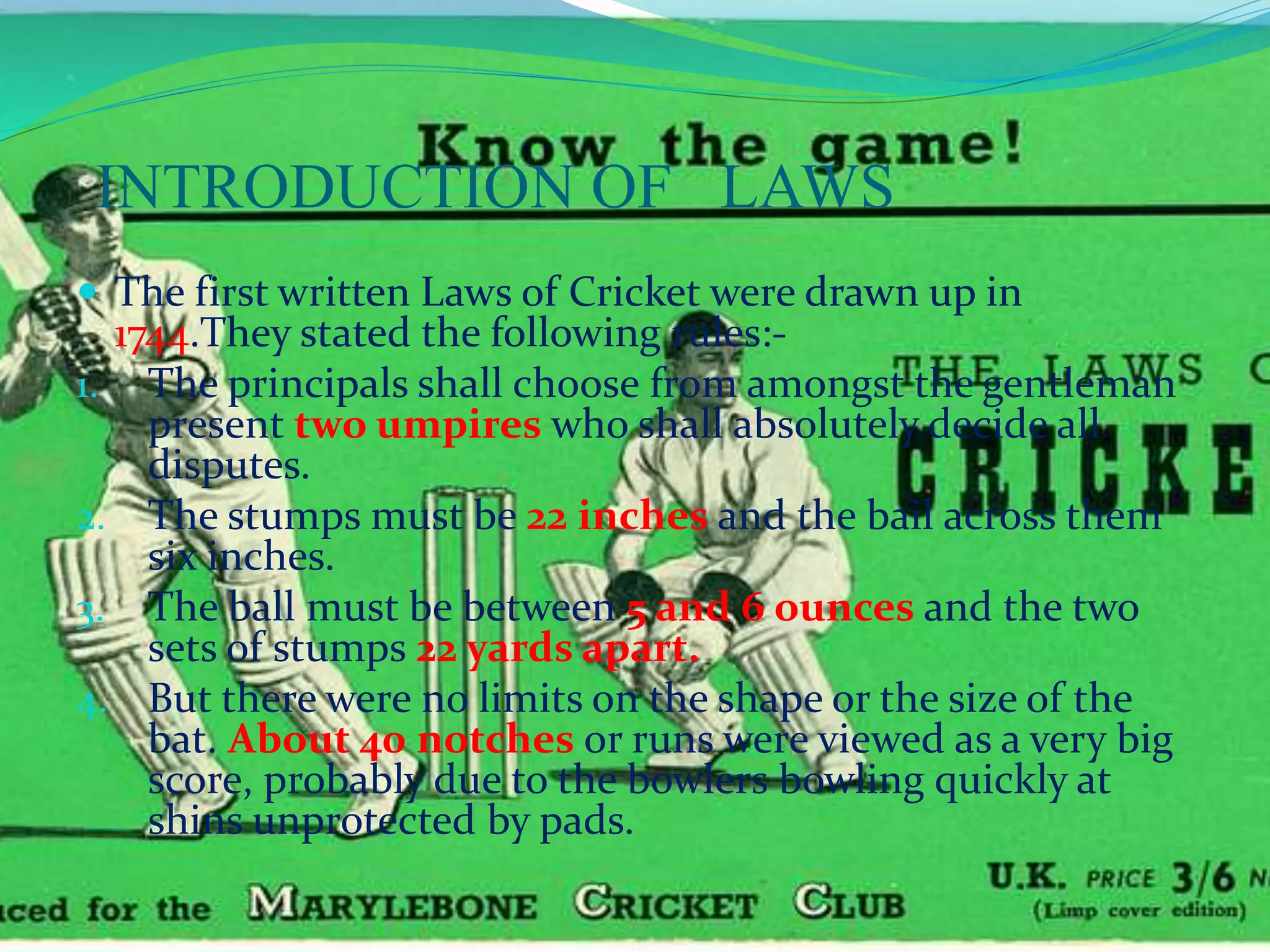 the story of cricket | PPTX | Cricket | Sports