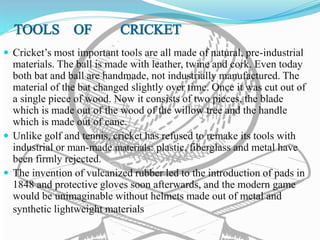 the story of cricket | PPTX | Cricket | Sports