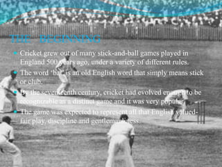 the story of cricket | PPTX