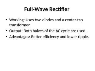 Rectifier Basic electronic engineeringgg | PPTX