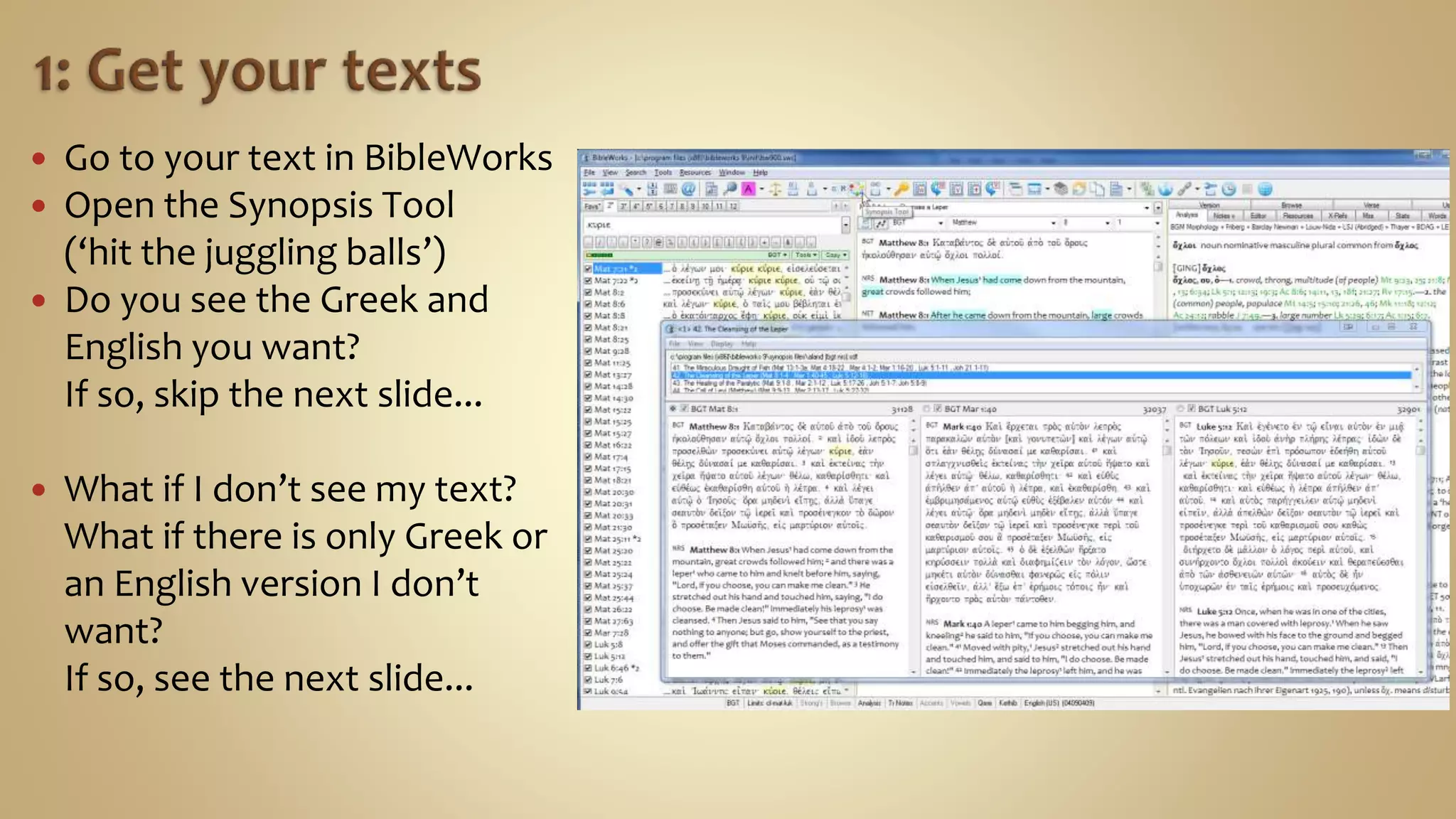 Source Criticism: A Suggested Procedure Using BibleWorks | PPT
