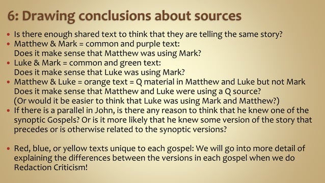 Source Criticism: A Suggested Procedure Using BibleWorks | PPT