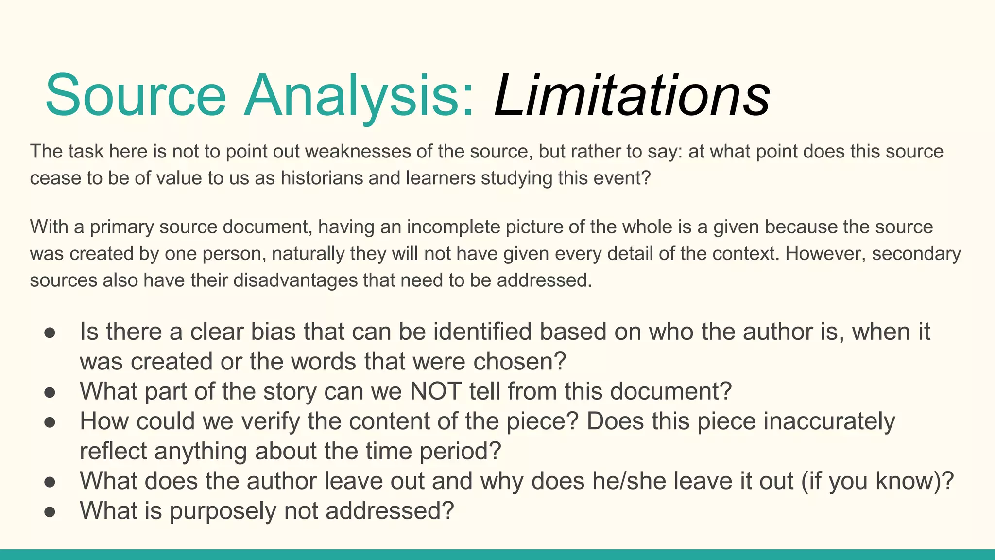Source Analysis (OPVL) | PPTX