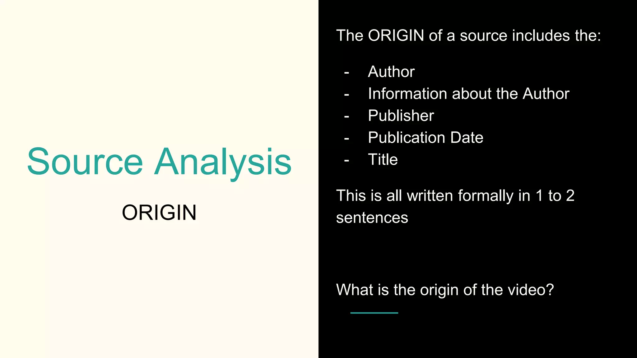 Source Analysis (OPVL) | PPTX