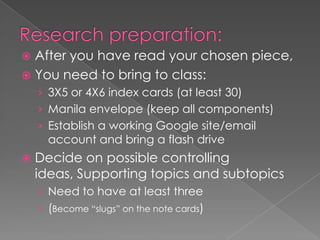 Source cards, note cards | PPT