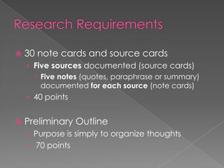 Source cards, note cards