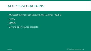 Source Code Control for Microsoft Access Developers | PPTX