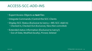 Source Code Control for Microsoft Access Developers | PPTX