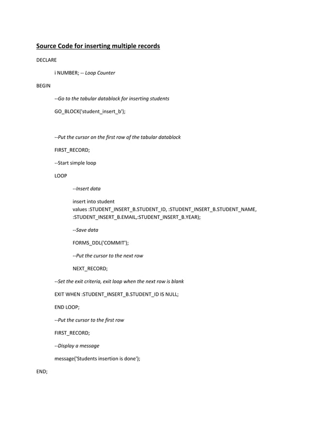Source code for insert multiple rows(database) | PDF | Databases | Computer Software and ...