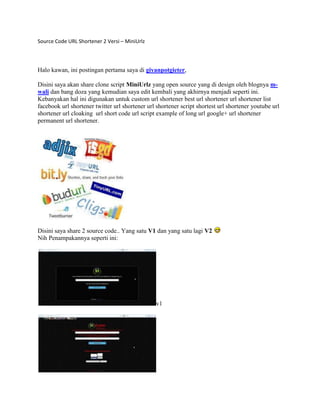 Source code url shortener 2 versi | DOCX