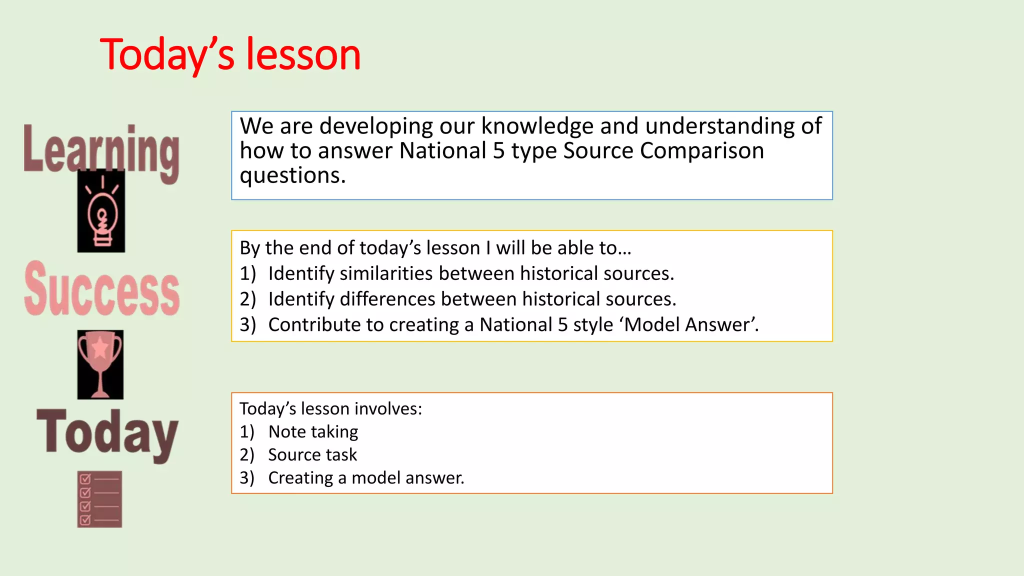 Source comparison questions | PPTX