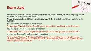 Source comparison questions | PPTX | Educational Assessment | Education