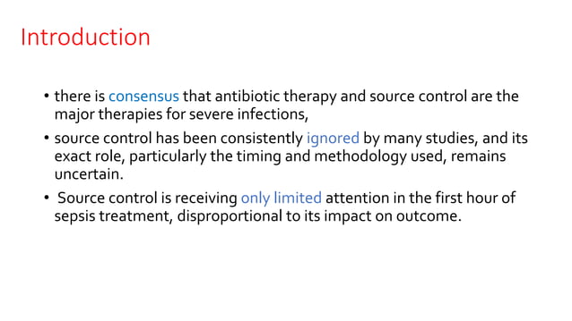 sepsis Source control | PPTX | First Aid | Injuries