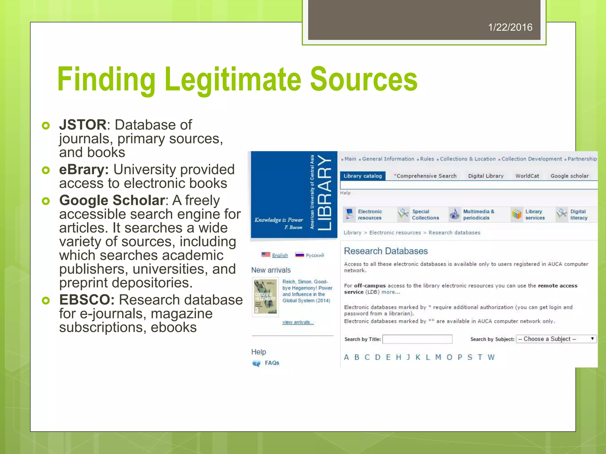 Source credibility and citation | PPTX