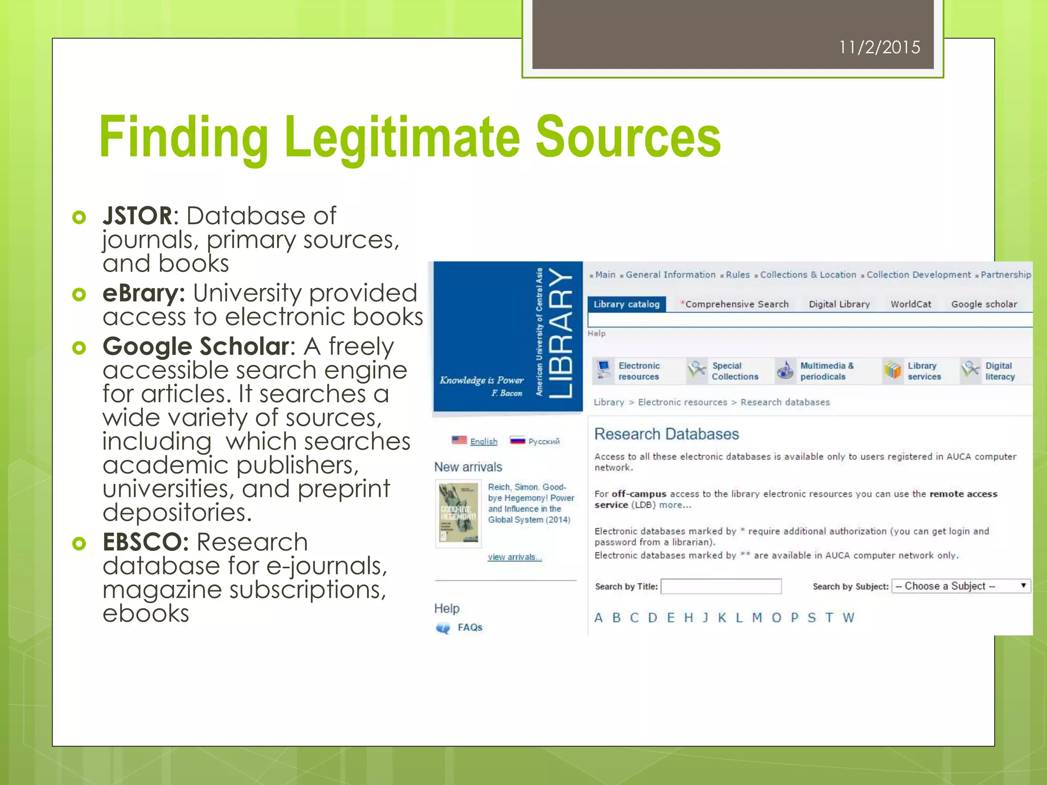 Source Citation & Credibility | PPTX