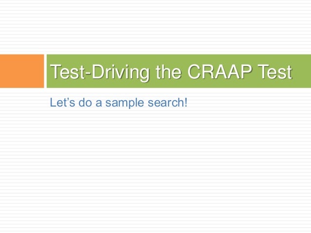 Source Credibility and the CRAAP Test