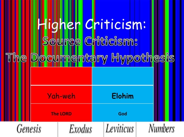 Documentary Hypothesis - JEDP | PPTX