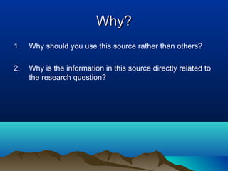 Source Evaluation: Guiding Questions | PPT