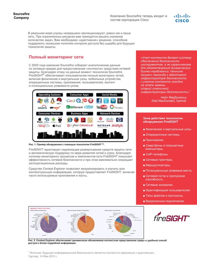 Межсетевой экран Sourcefire нового поколения | PDF