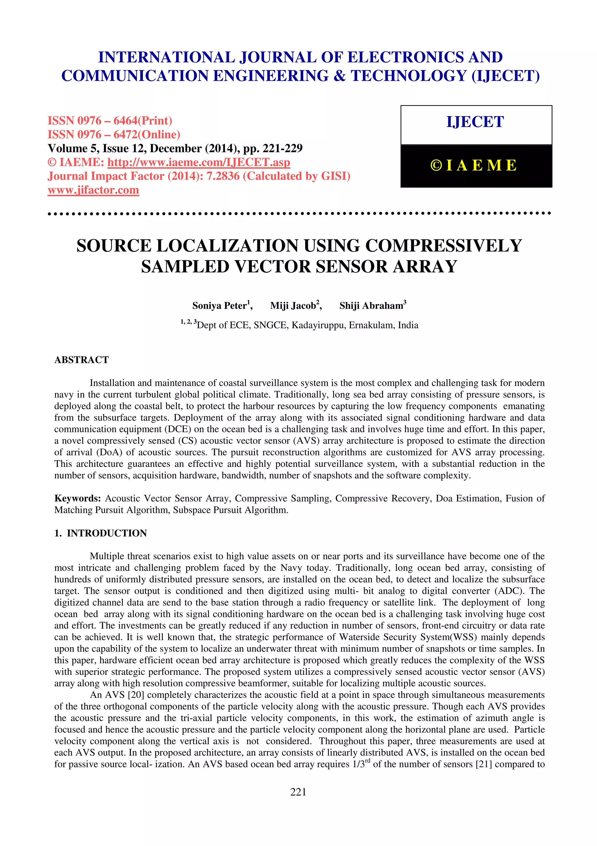 Source Localization Using Compressively Sampled Vector Sensor Array