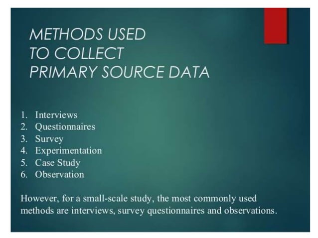 Source of data Collection & Pilot Study in Research | PPT | Free Download