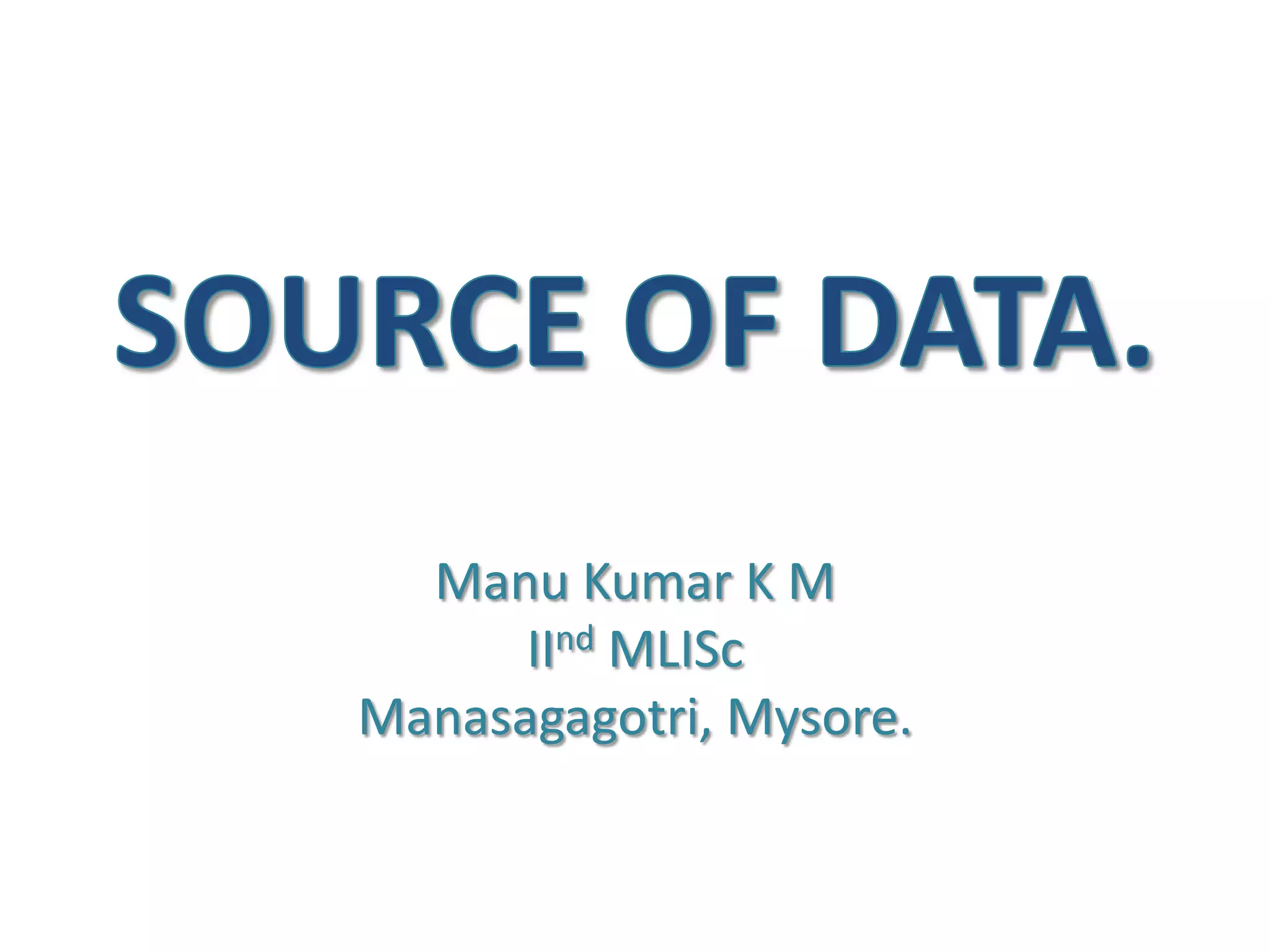 Source of Data in Research | PPT