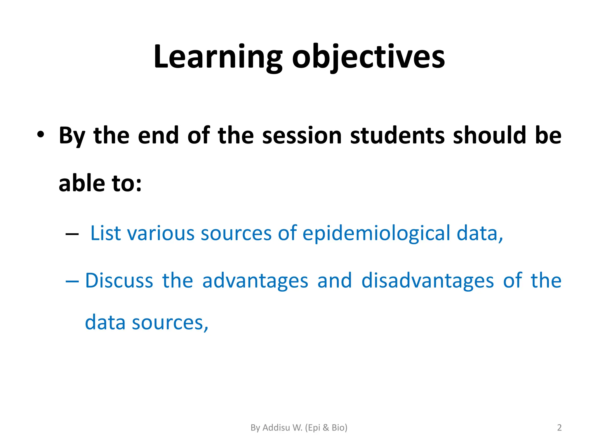 source of epidemiologic data and what are their means | PDF
