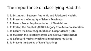 Source of haddith Classification of Hadiths.pptx