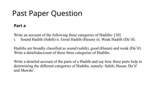 Source of haddith Classification of Hadiths.pptx