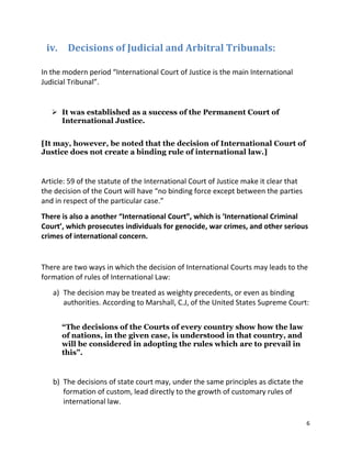Sources of international law (by Advocate Raja Aleem) | DOCX