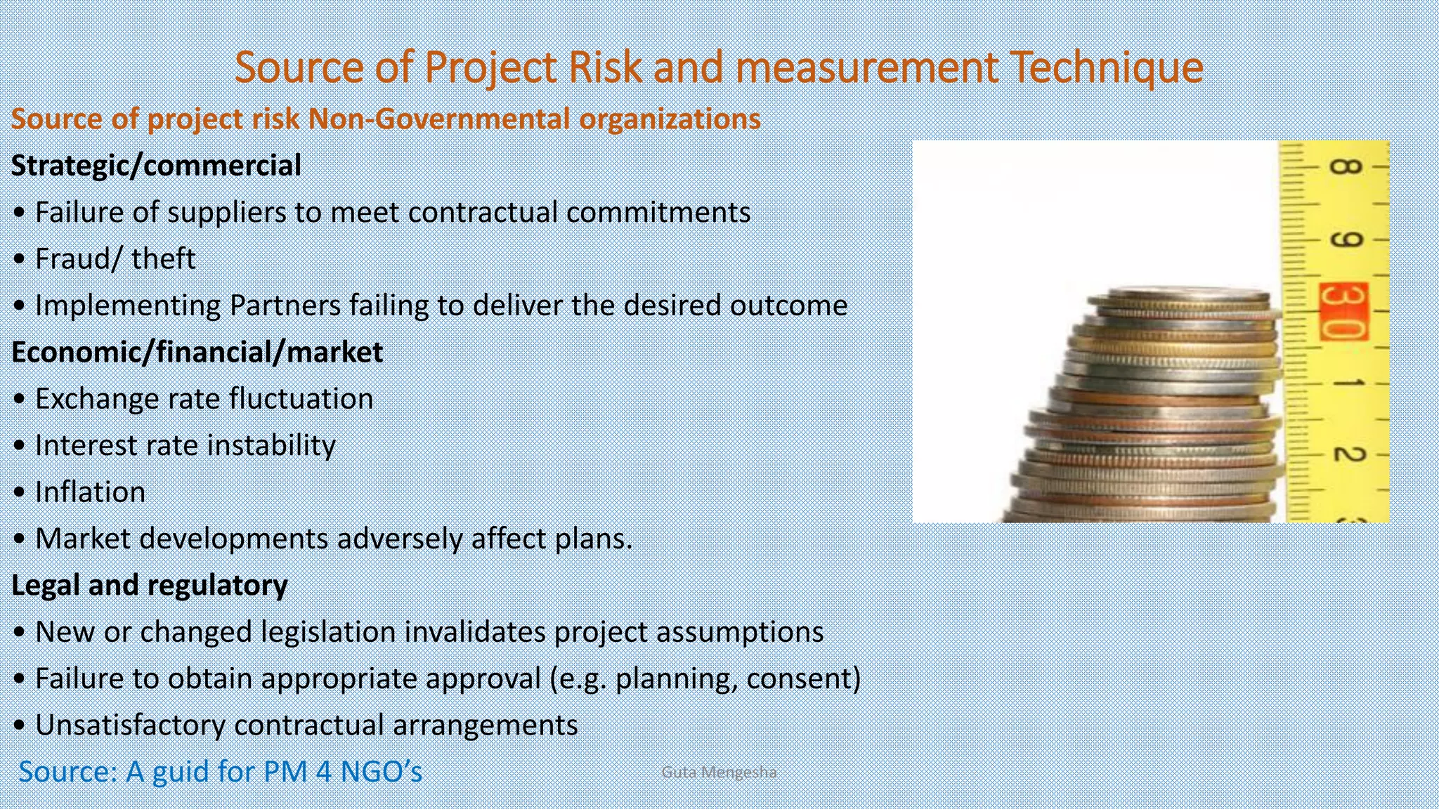 Source of project risk and measurement technique ethiopia | PPT