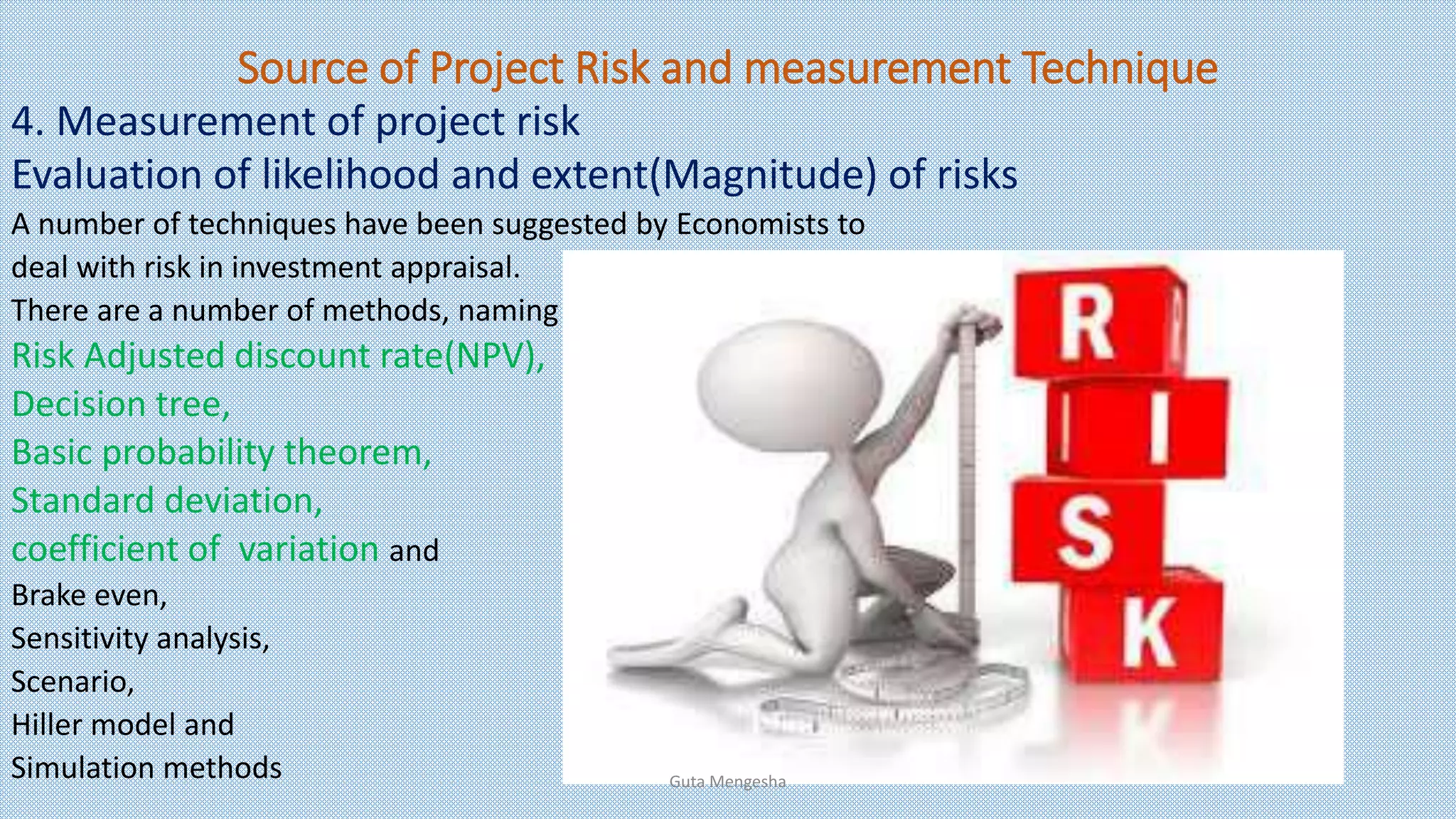 Source of project risk and measurement technique ethiopia | PPT