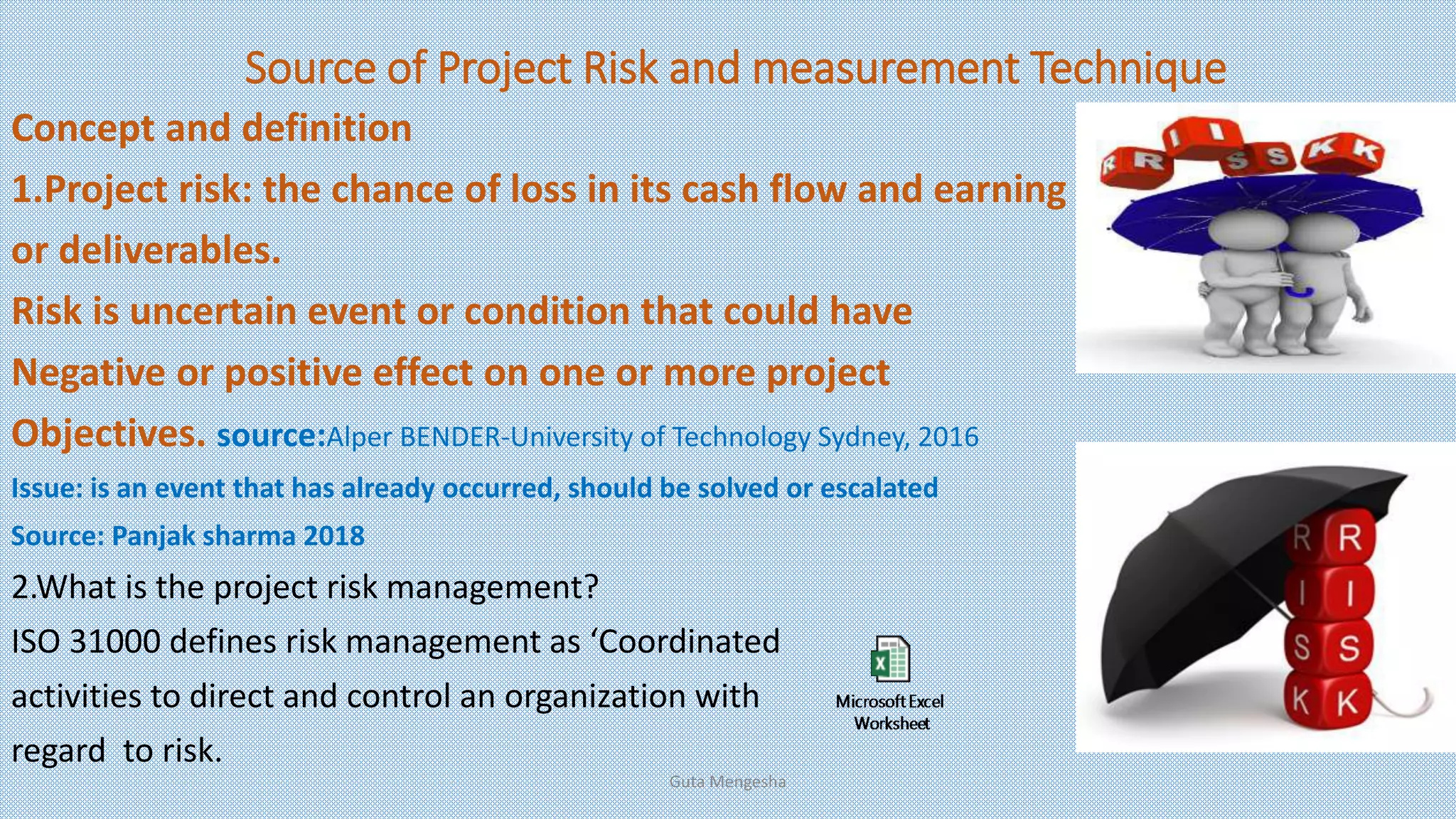 Source of project risk and measurement technique ethiopia | PPT