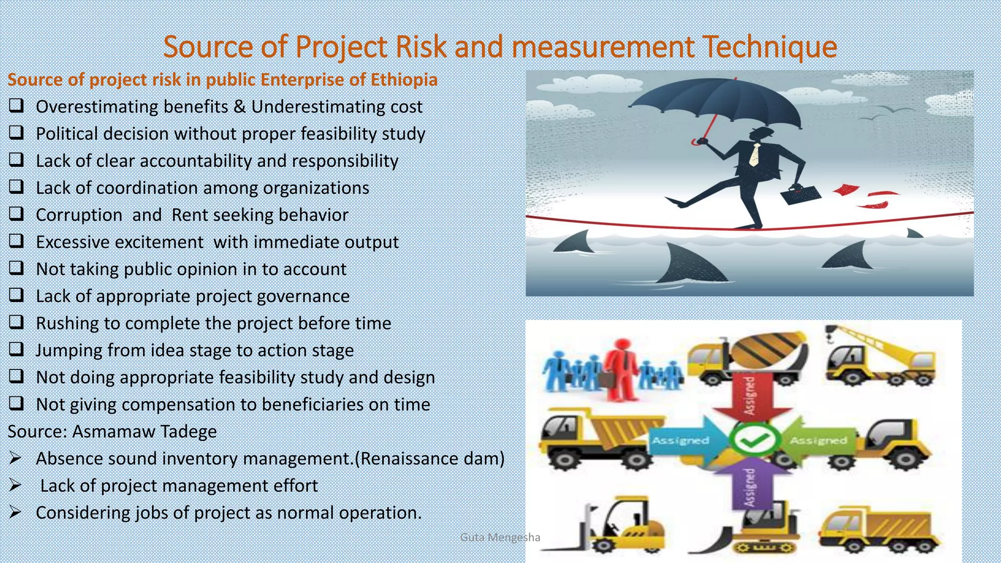 Source of project risk and measurement technique ethiopia | PPT