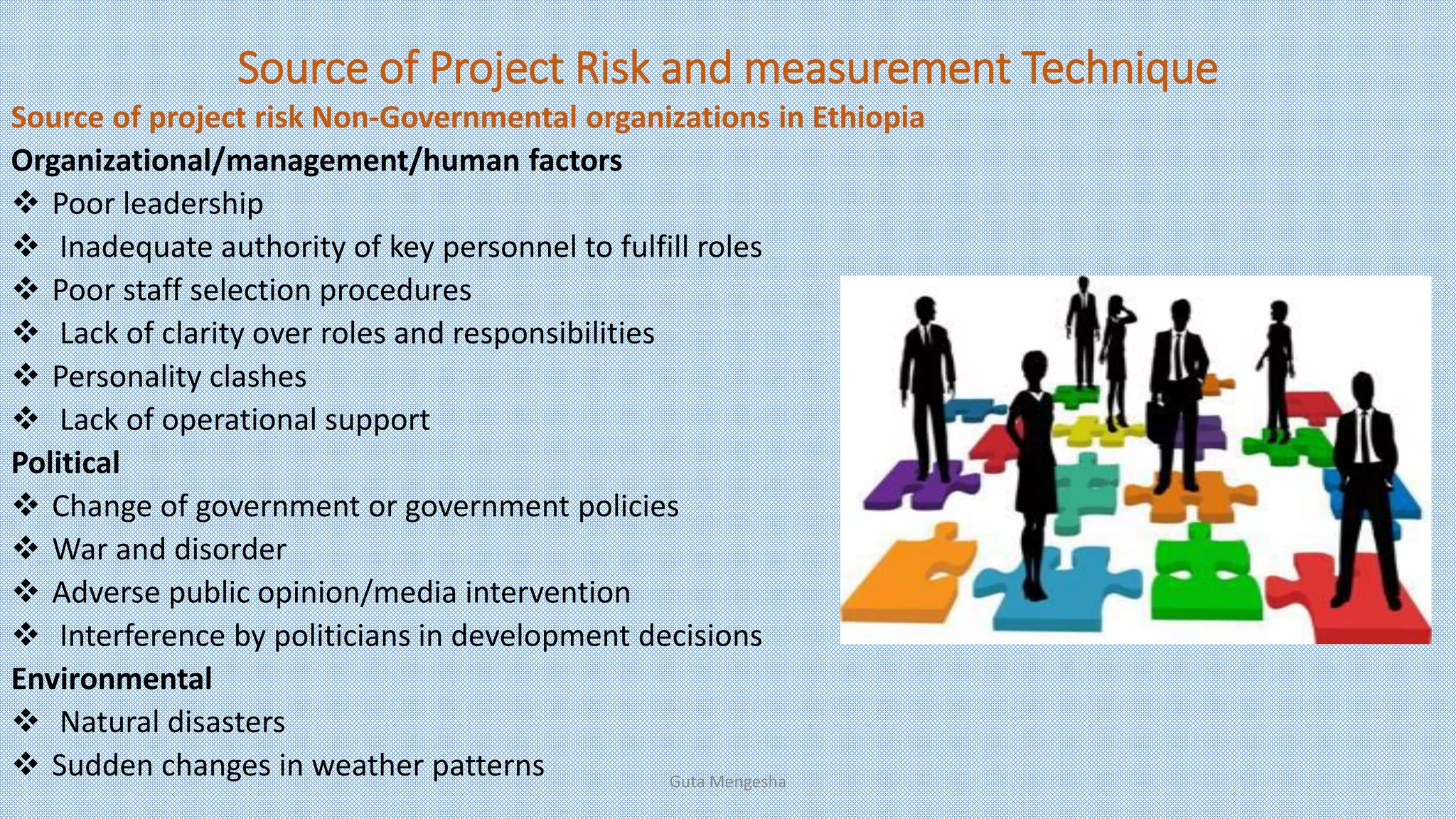 Source of project risk and measurement technique ethiopia | PPT