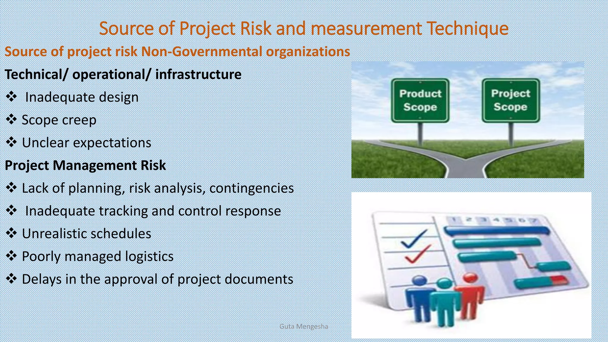 Source of project risk and measurement technique ethiopia | PPT